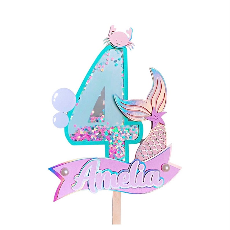 Mermaid Cake Topper, Little Mermaid Cake Topper, Mermaid Favor Boxes ...