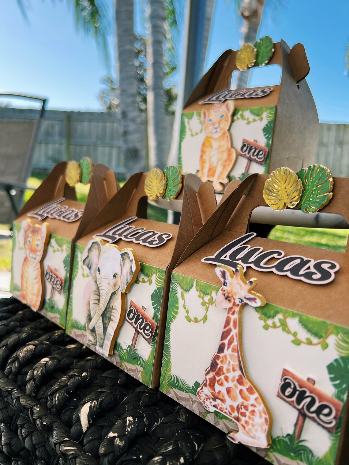 Safari Animals Favor Boxes. Treat Boxes. Personalized. - Etsy