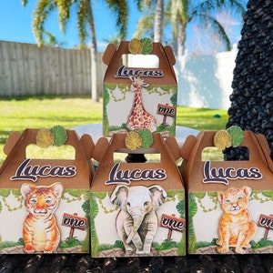Safari Animals Favor Boxes. Treat Boxes. Personalized. - Etsy