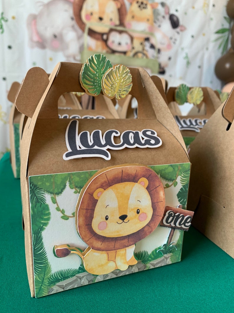 Baby Safari Animals Favor Boxes. Treat Boxes. Personalized. - Etsy