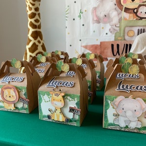 Baby Safari Animals Favor Boxes. Treat Boxes. Personalized. - Etsy