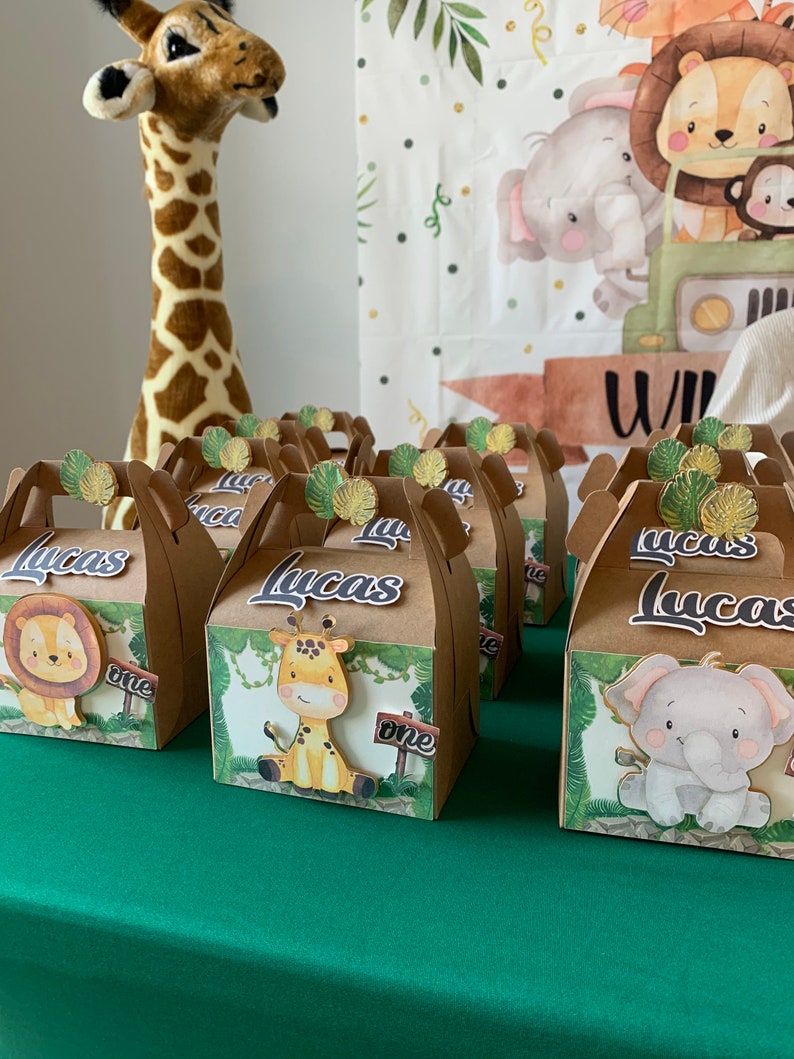 Baby Safari Animals Favor Boxes. Treat Boxes. Personalized. - Etsy