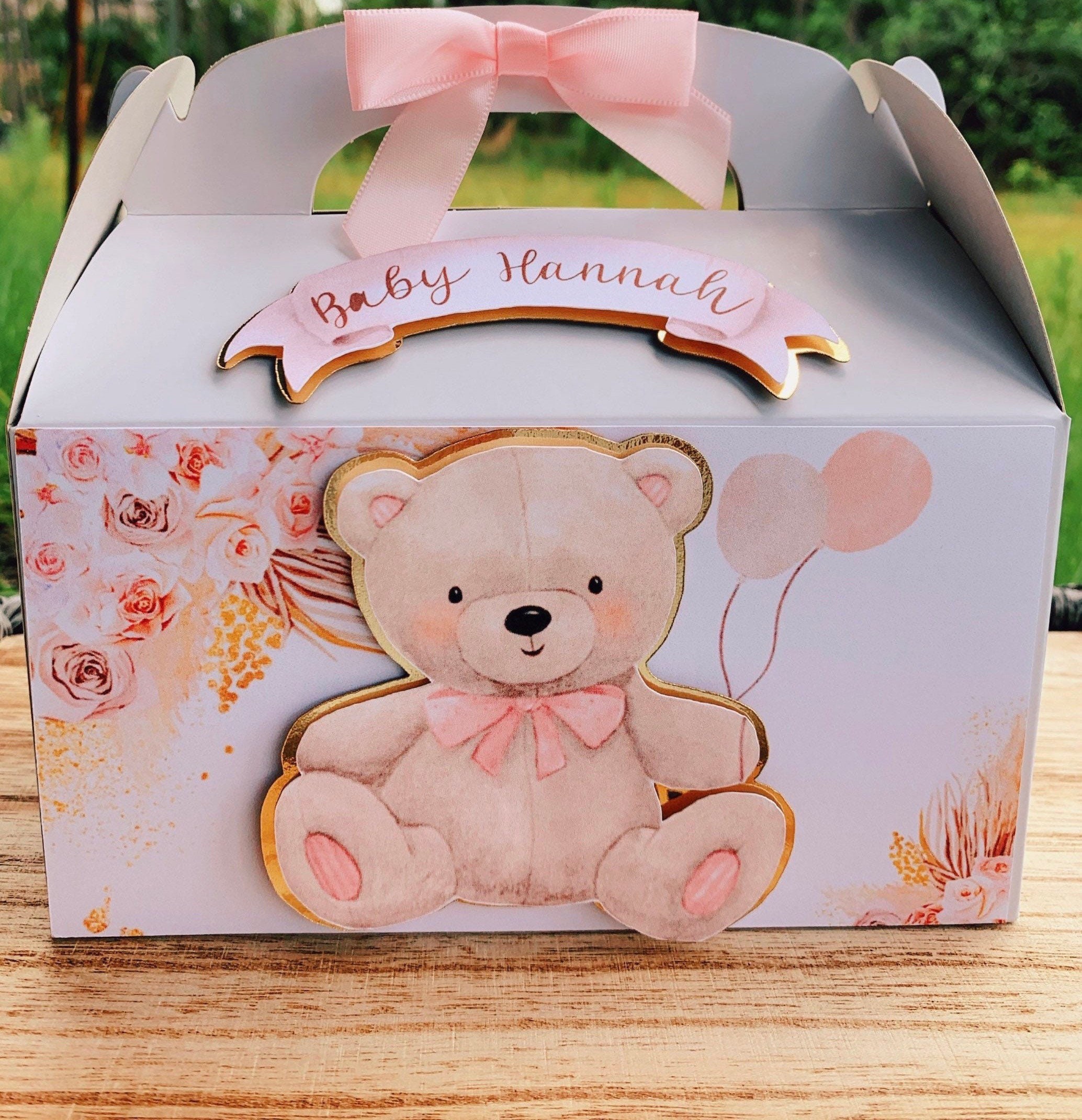 Boho Bear Baby Shower Favor Boxes. Custom Made. - Etsy