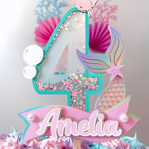 Mermaid Cake Topper, Little Mermaid Cake Topper, Mermaid Favor Boxes ...