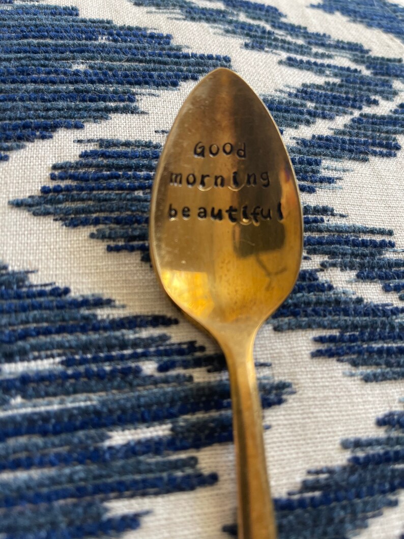 Custom Gold Spoon Real Gold Plated "good Morning Beautiful" or Custom ...