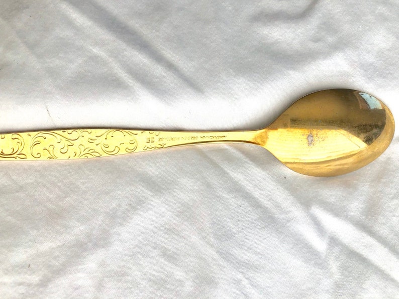 Custom Gold spoon real gold plated good morning | Etsy
