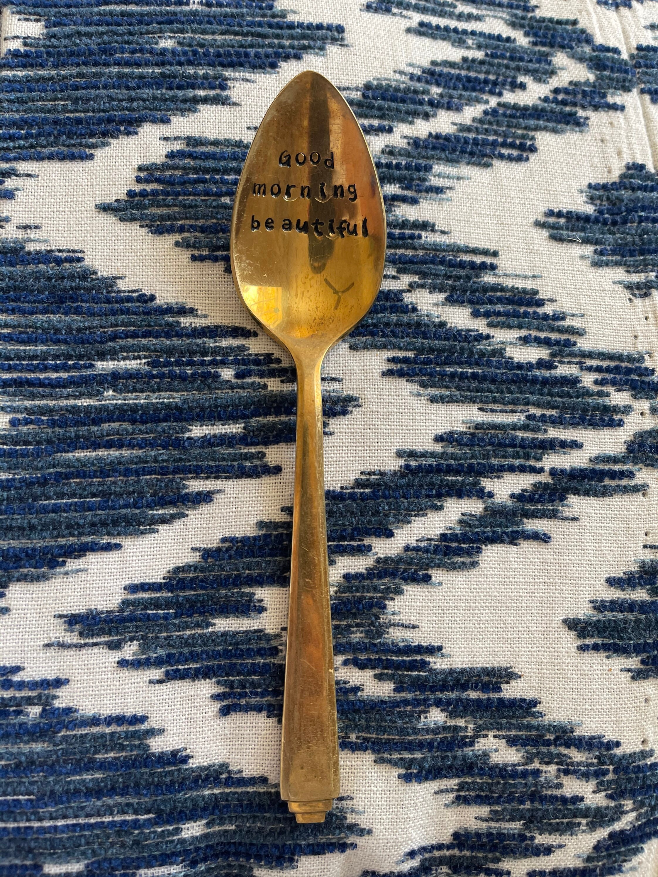 Custom Gold Spoon Real Gold Plated "good Morning Beautiful" or Custom ...
