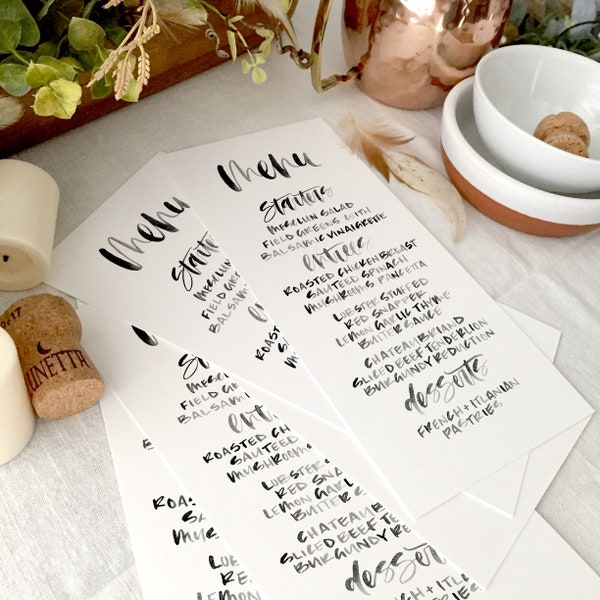 Hand Lettered Menu - Etsy