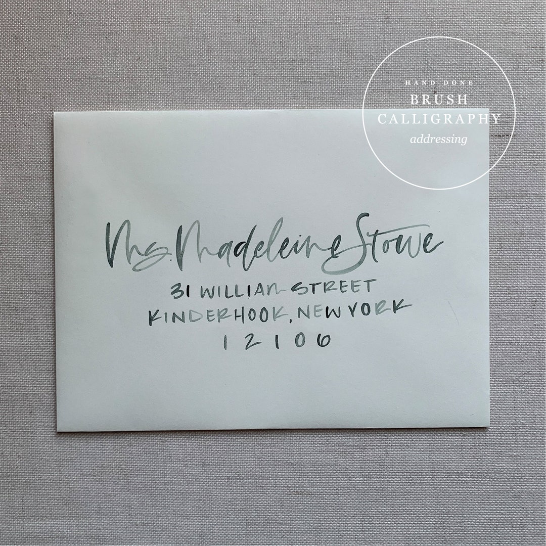 Brush Watercolor Calligraphy Envelope, Calligraphy Addressing, Hand ...