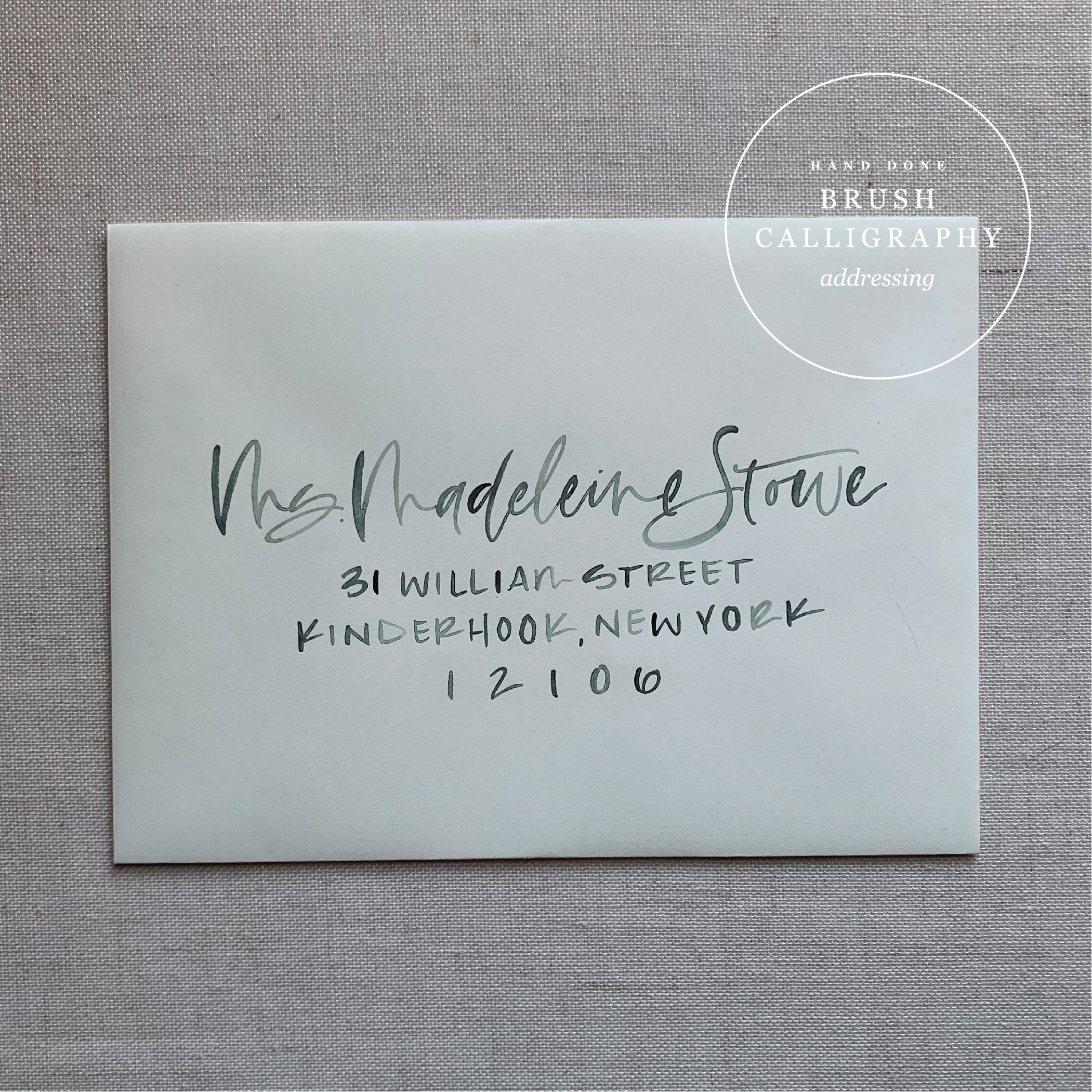 Brush Watercolor Calligraphy Envelope, Calligraphy Addressing, Hand ...