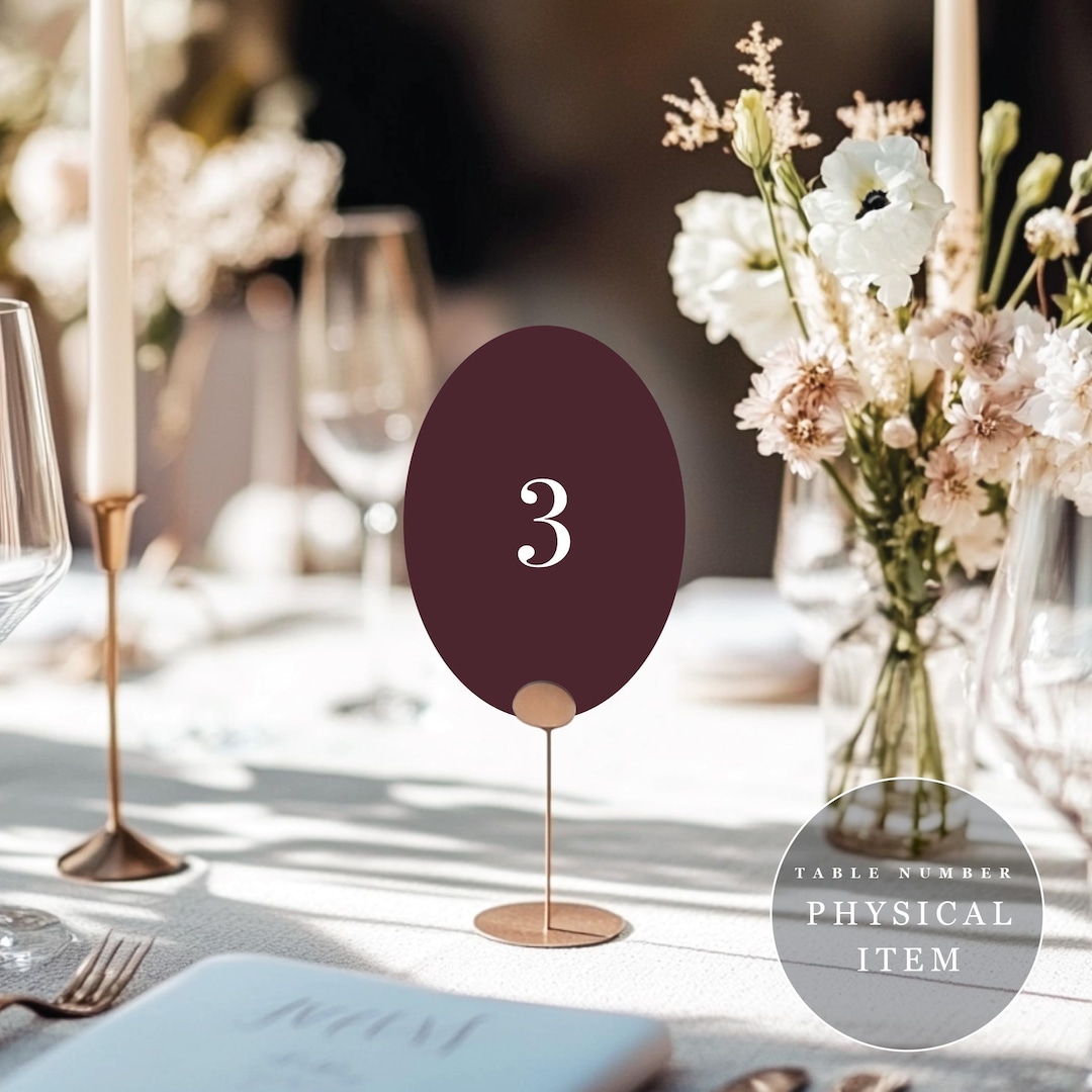 Oval Wedding Table Numbers | Vinyl Cut, 5x7 Cardstock - Etsy