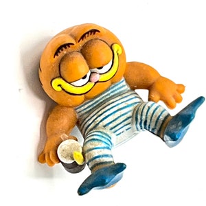 Vintage Garfield Swimming, Raft, Figurine Cat, Orange. - Etsy