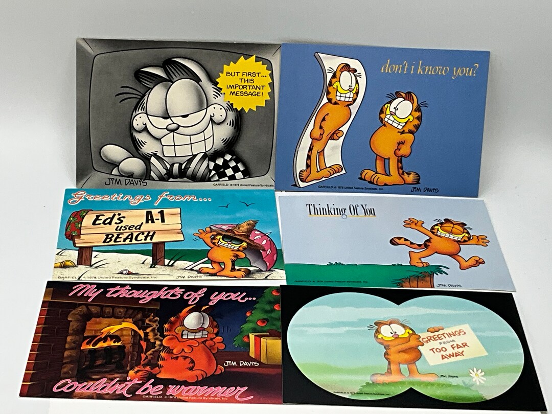 Gorgeous Collectible and Vintage Garfield Post Cards, - Etsy