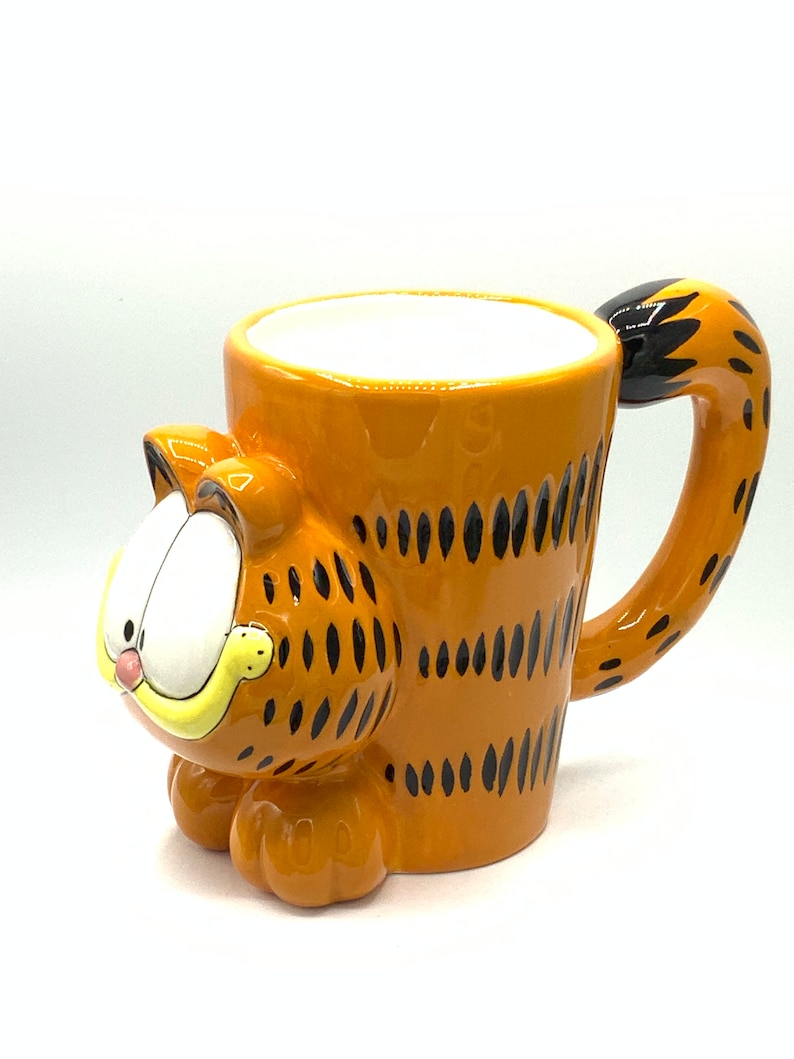 Vintage 3D Garfield Mug With Tail Handle, Collectible Cat Coffee Cup by ...