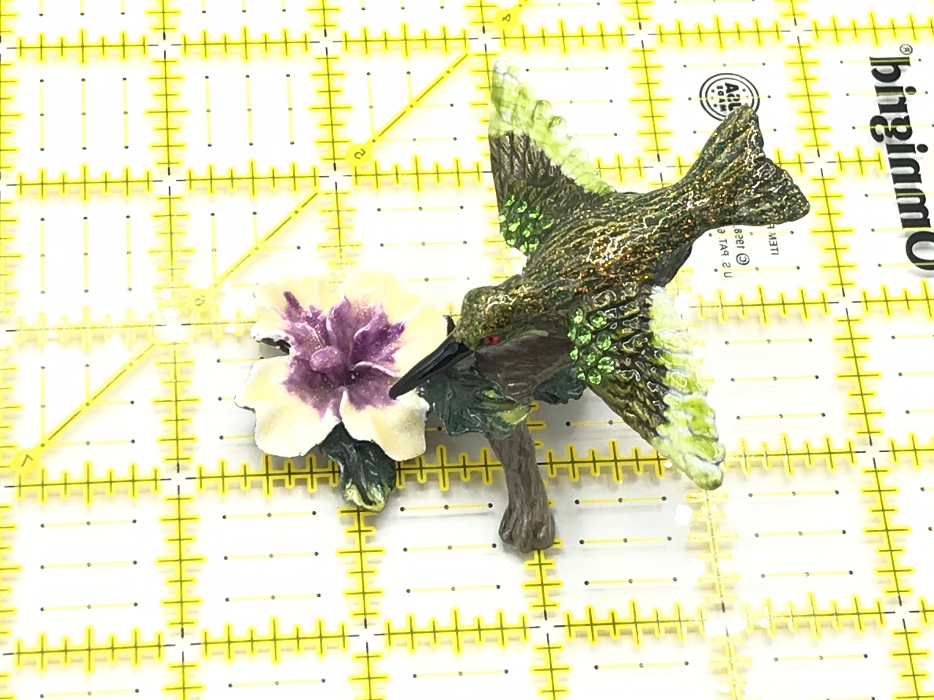 Vintage Enamel Hummingbird Trinket/ Jewelry Box With - Etsy