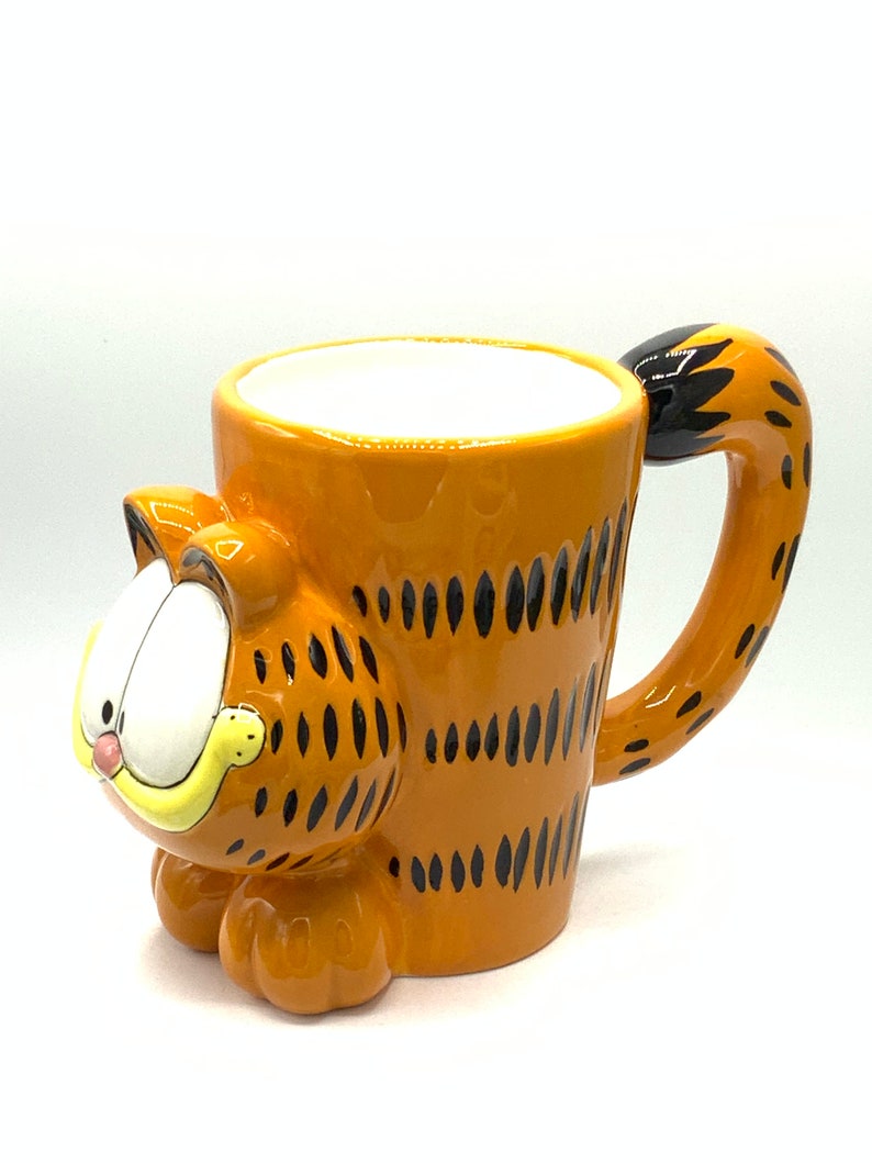 Vintage 3D Garfield Mug With Tail Handle, Collectible Cat Coffee Cup by ...