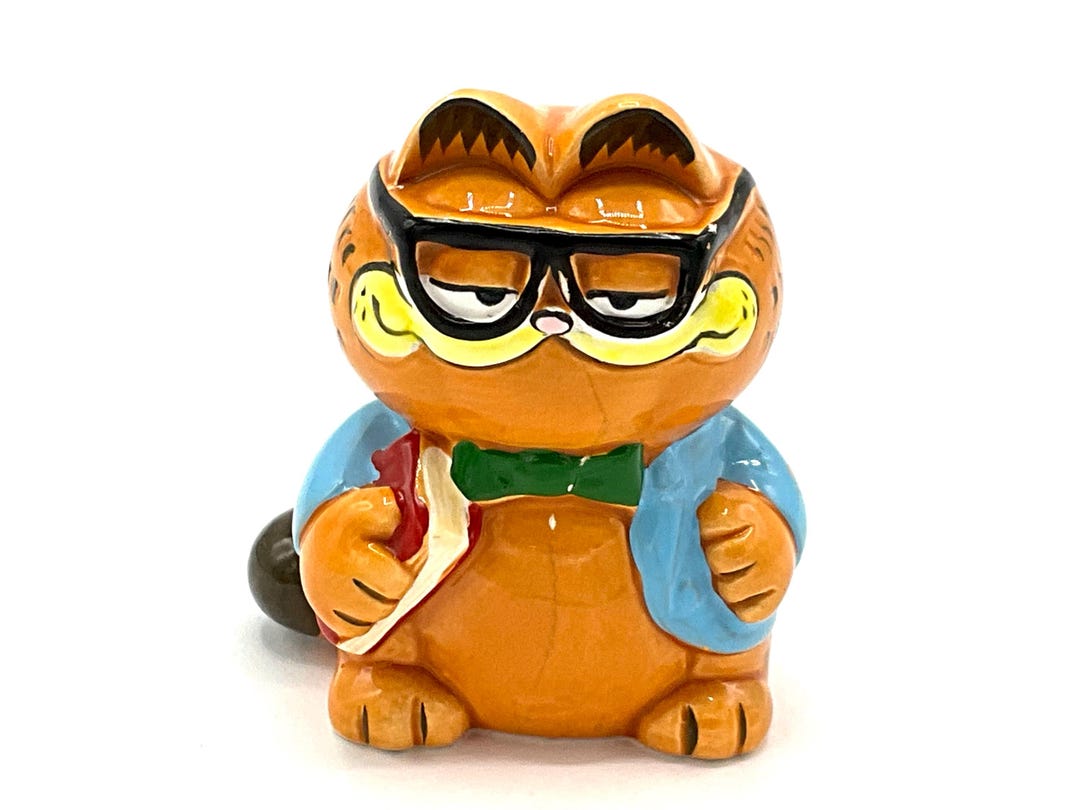 Gorgeous Collectible and Vintage Ceramic Garfield as a Professor With ...