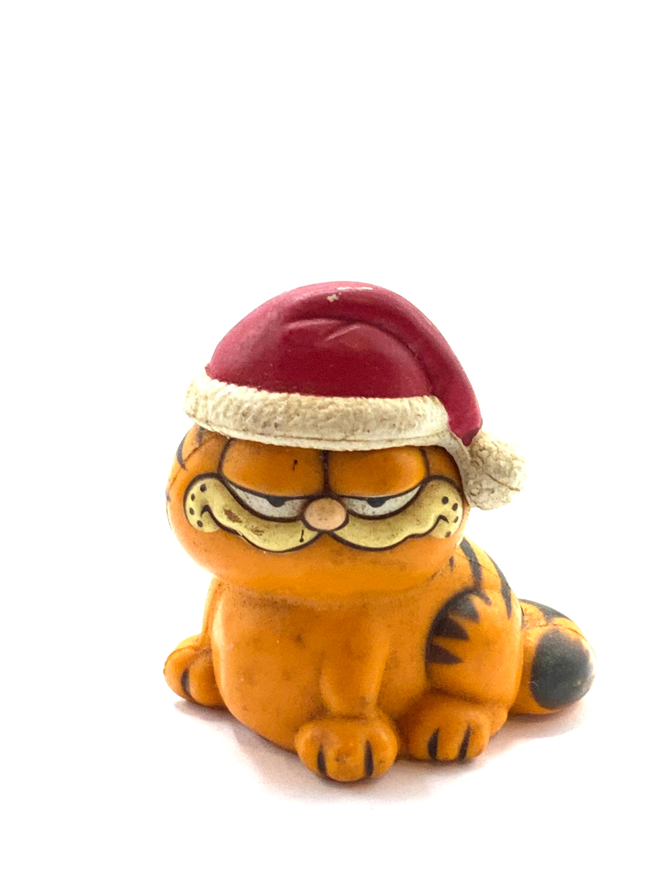 Gorgeous vintage Garfield Santa Claus figurine cat red hat. | Etsy