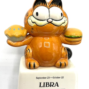 Gorgeous Collectible and Vintage Porcelain Garfield as Libra by Enesco ...