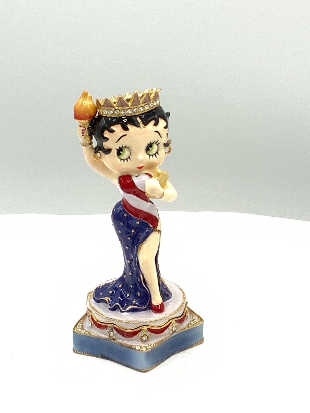 Gorgeous Collectible Betty Boop Enamel With Rhinestone Trinket New York ...