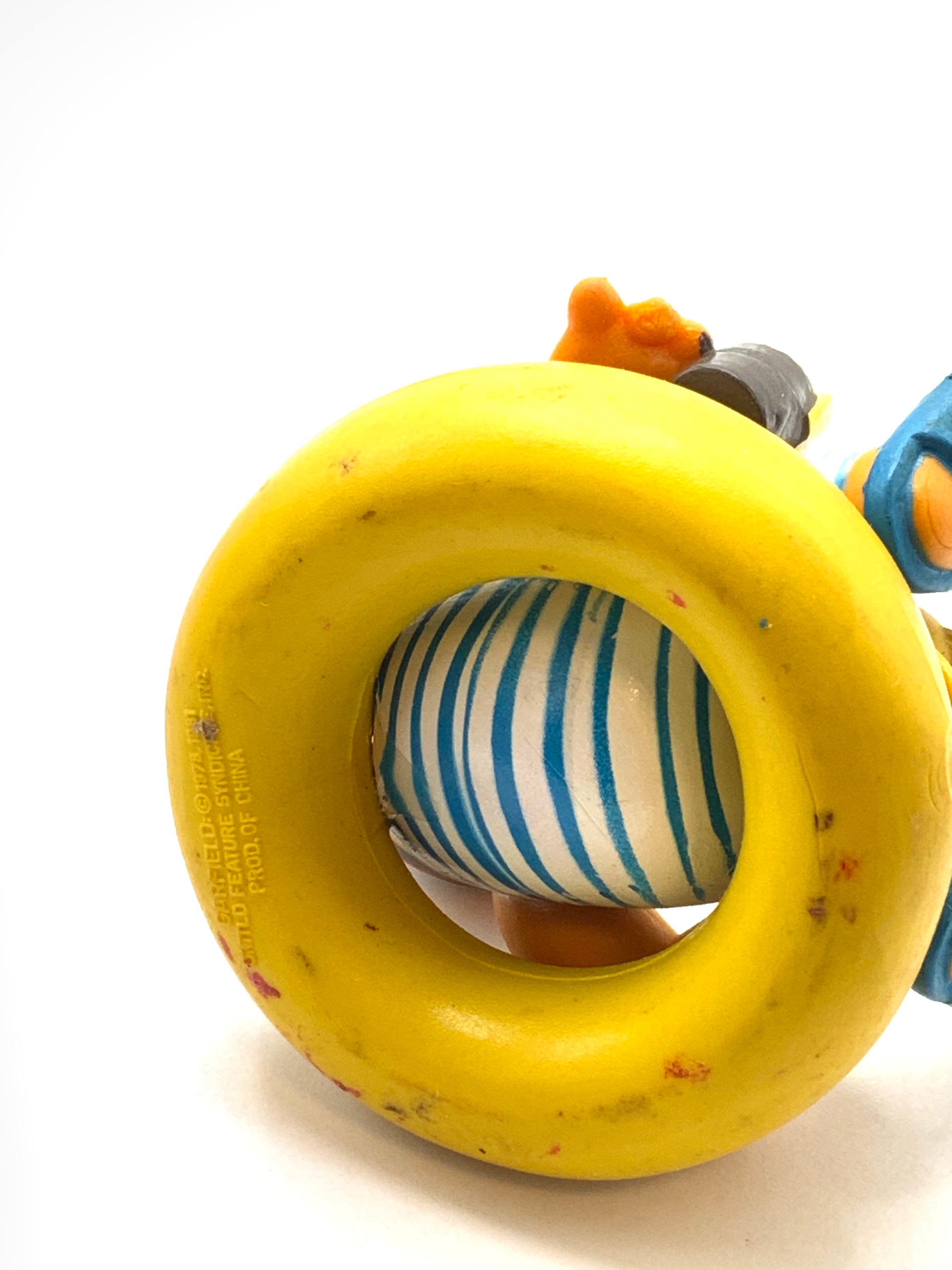 Vintage Garfield Swimming, Raft, Figurine Cat, Orange. - Etsy