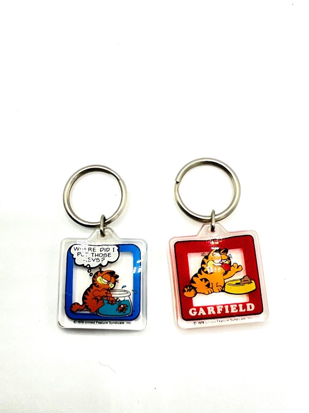 Gorgeous Collectible and Vintage Garfield Keychain, Figurine, Clear ...
