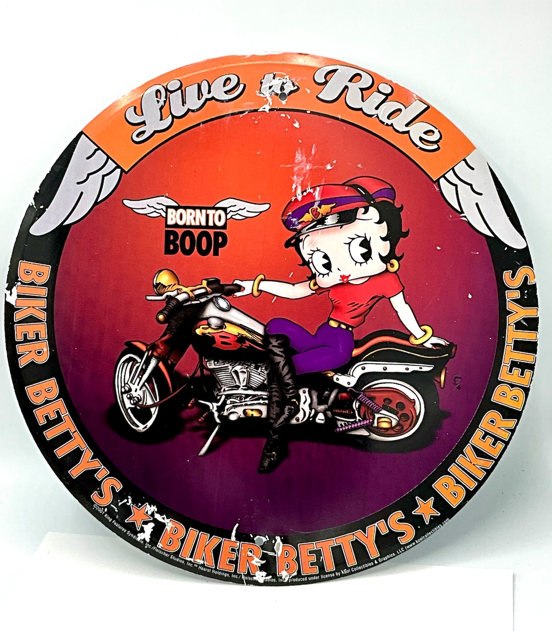 Gorgeous Collectible and Vintage Tin Sign Betty Boop Live to Ride ...