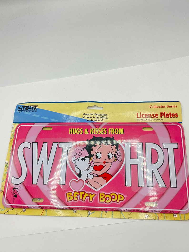 Gorgeous Collectible and Vintage Betty Boop Car Plate, Lice Plate, Swt ...