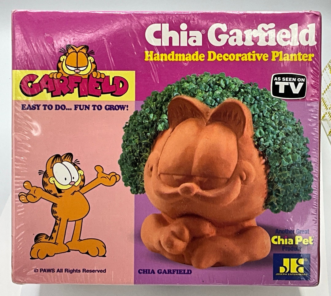 Gorgeous Collectible and Vintage Grinning Terra Cota Chia Pet, Garfield ...
