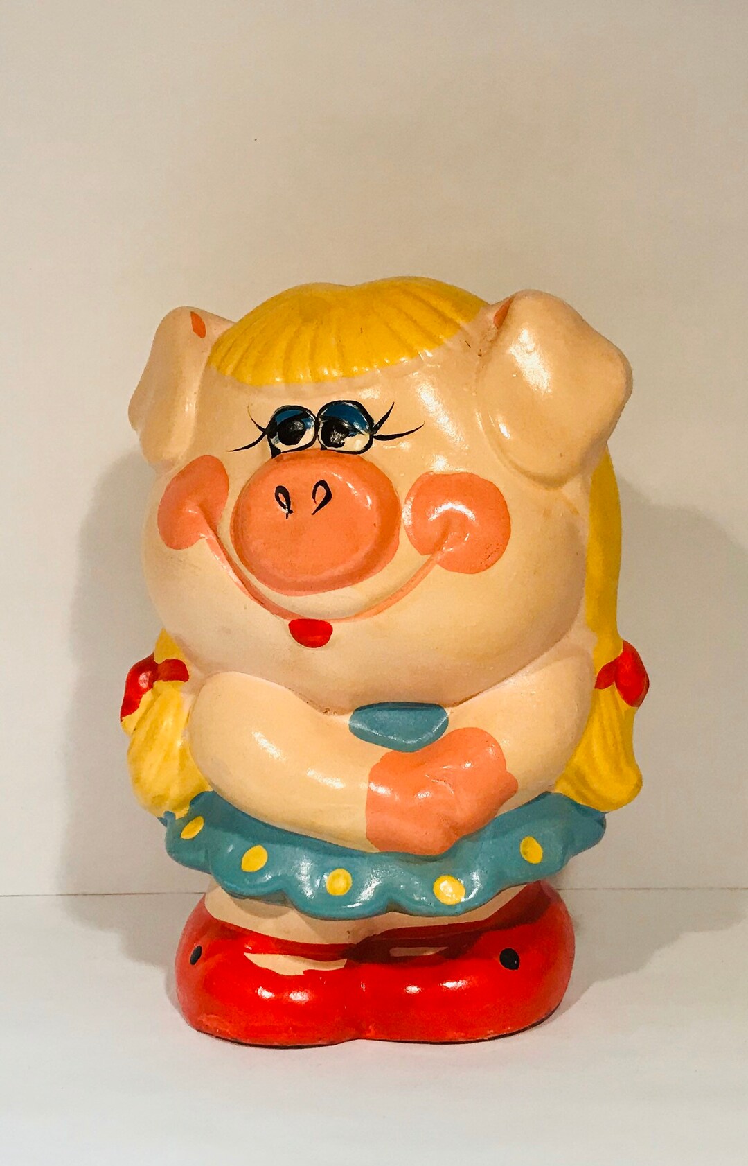 Vintage Piggy Box, Girl Pig - Etsy