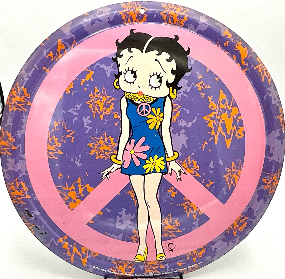 Gorgeous Collectible and Vintage Tin Sign Betty Boop Hippie, Metal ...
