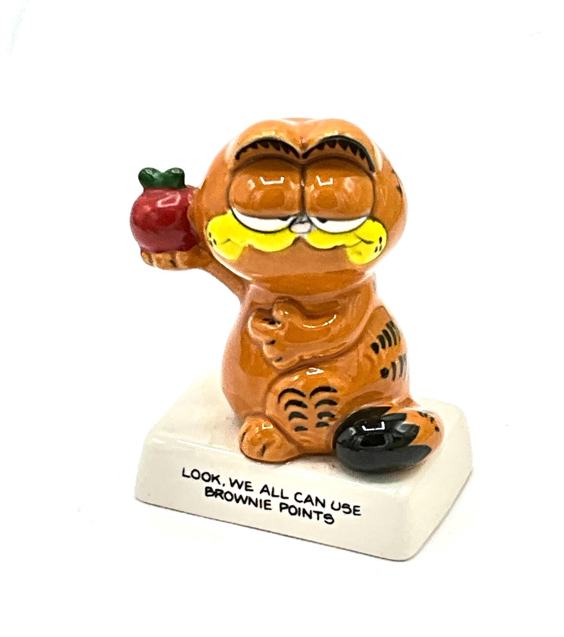 Gorgeous Collectible and Vintage Garfield With Red Apple, Ceramic ...