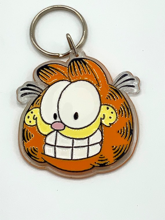 Gorgeous Collectible and Vintage Garfield Keychain Face by - Etsy