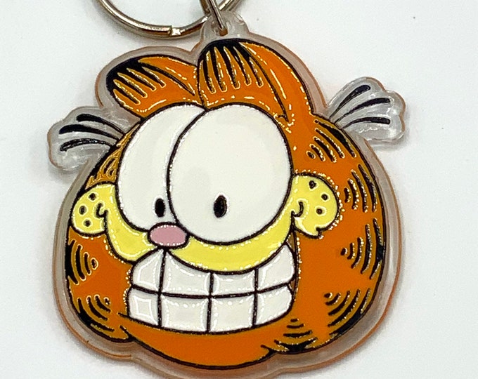Gorgeous Collectible and Vintage Garfield Keychain Face by - Etsy