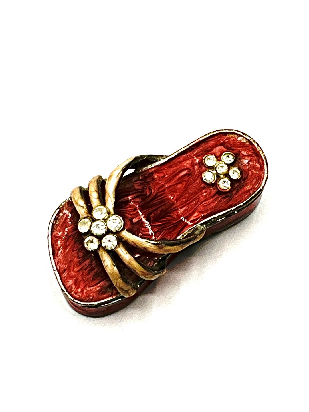 Gorgeous Collectible and Vintage Enamel Trinket Shoes. Sandal Jewelry ...