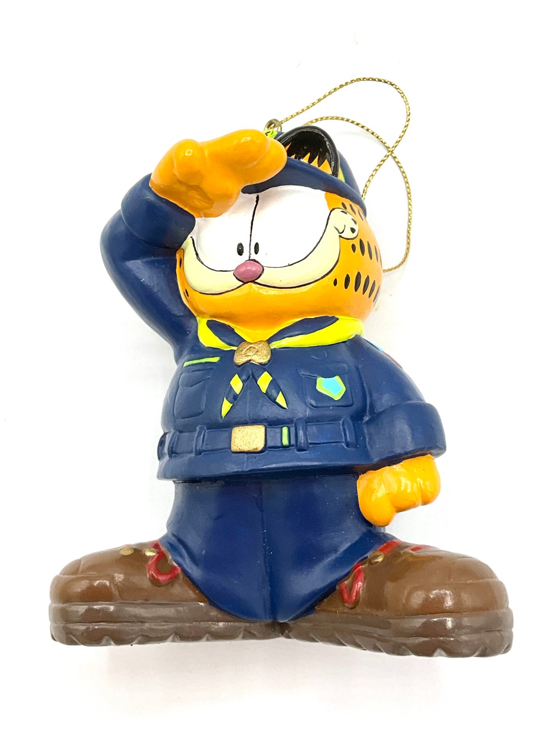 Gorgeous Collectible and Vintage Ornament as Garfield Boy Scout, With ...