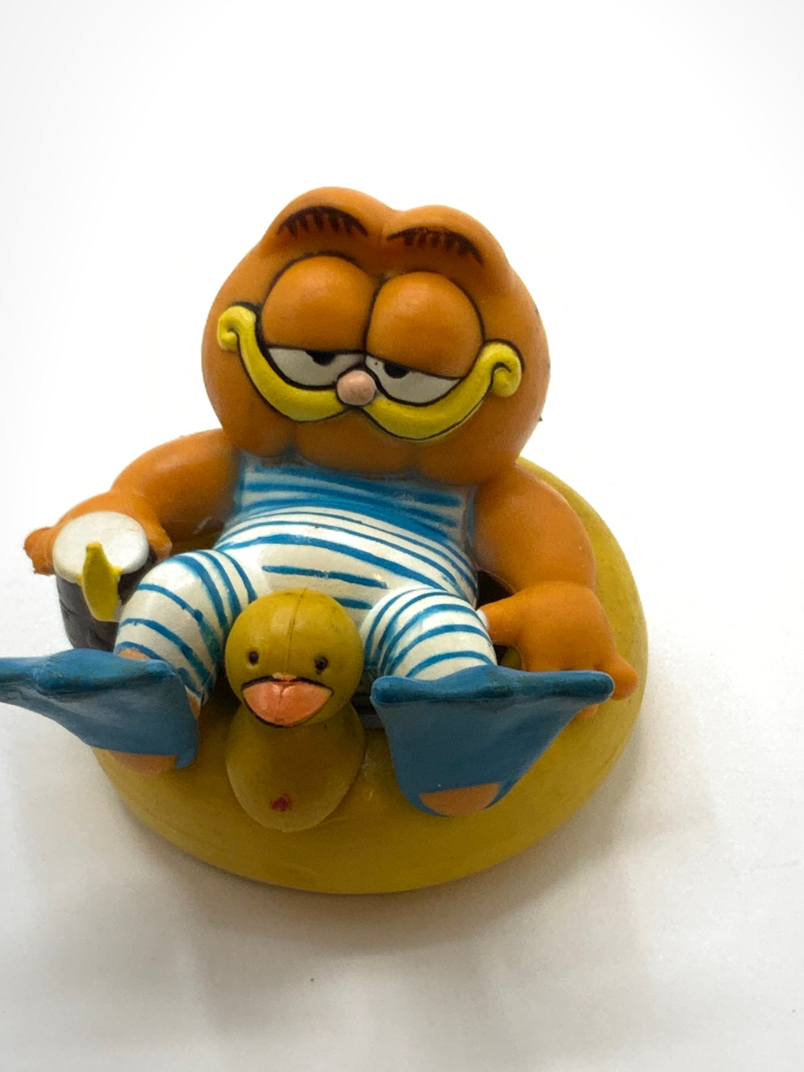 Vintage Garfield Swimming Figurine Cat Orange. - Etsy
