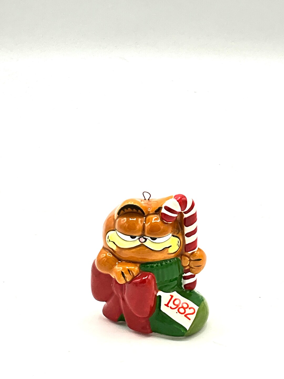 Gorgeous Collectible and Vintage Ceramic Garfield in Stocking, Ornament ...