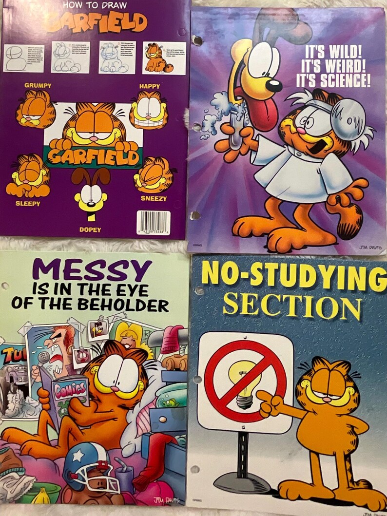 Gorgeous Collectible and Vintage Garfield Mead Folders, Cat School ...