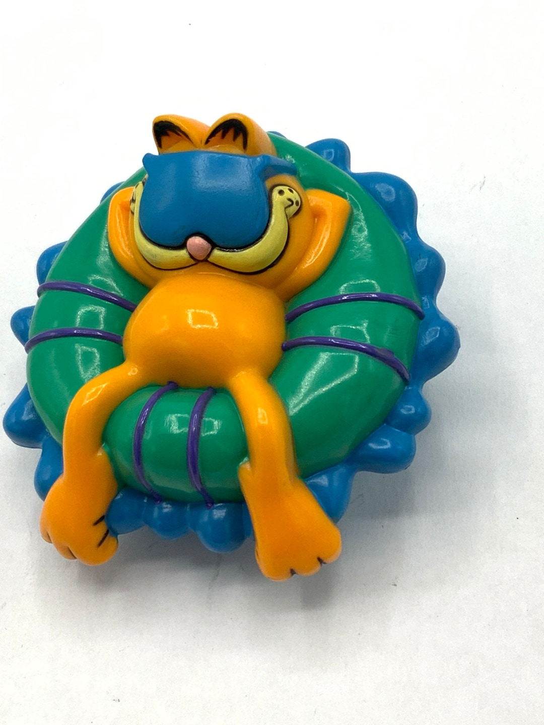 Vintage Garfield, Swimming, Raft, Figurine Cat, Orange. - Etsy