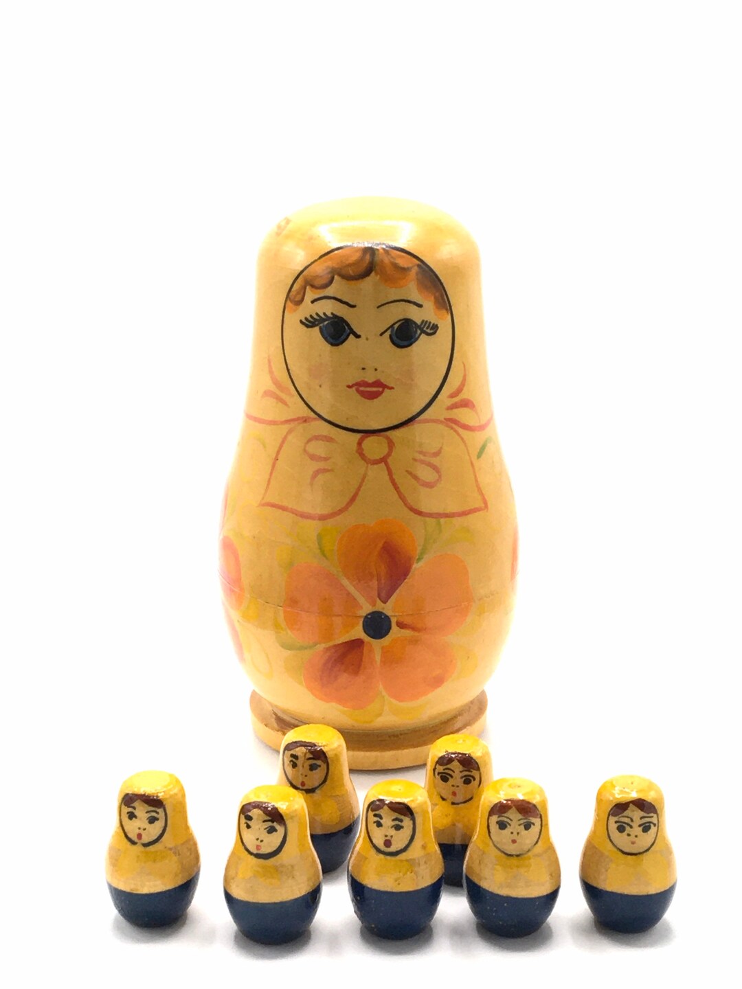 Vintage Nesting Doll With 7 Small Dolls Inside. - Etsy