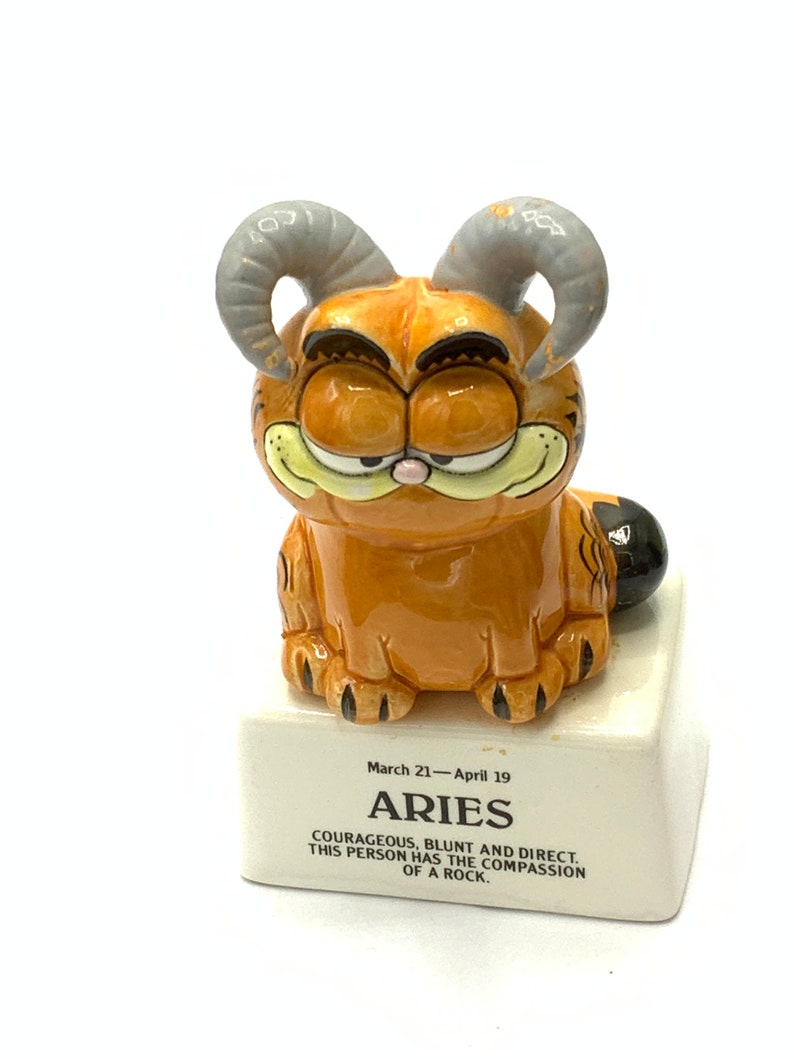 Gorgeous Collectible and Vintage Porcelain Garfield by Enesco, Aries ...