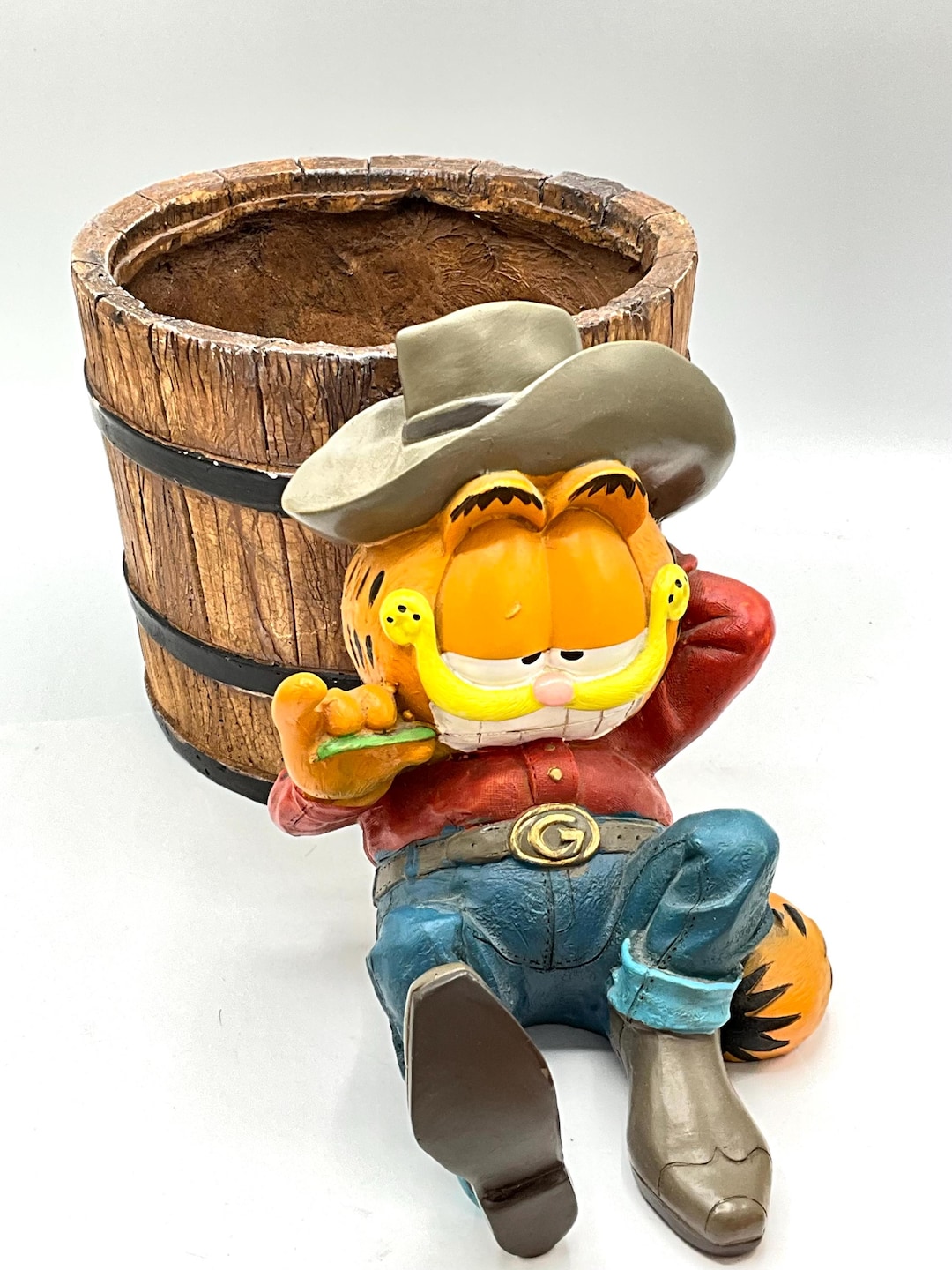 Gorgeous Collectible and Vintage Rare Garfield Flower Pot as Cowboy ...