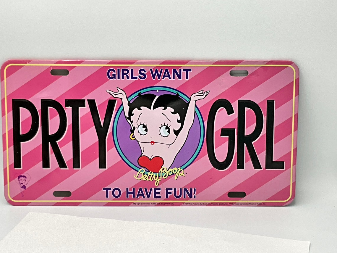 Gorgeous Collectible and Vintage Betty Boop Car Plate, Lice Plate, Prty ...