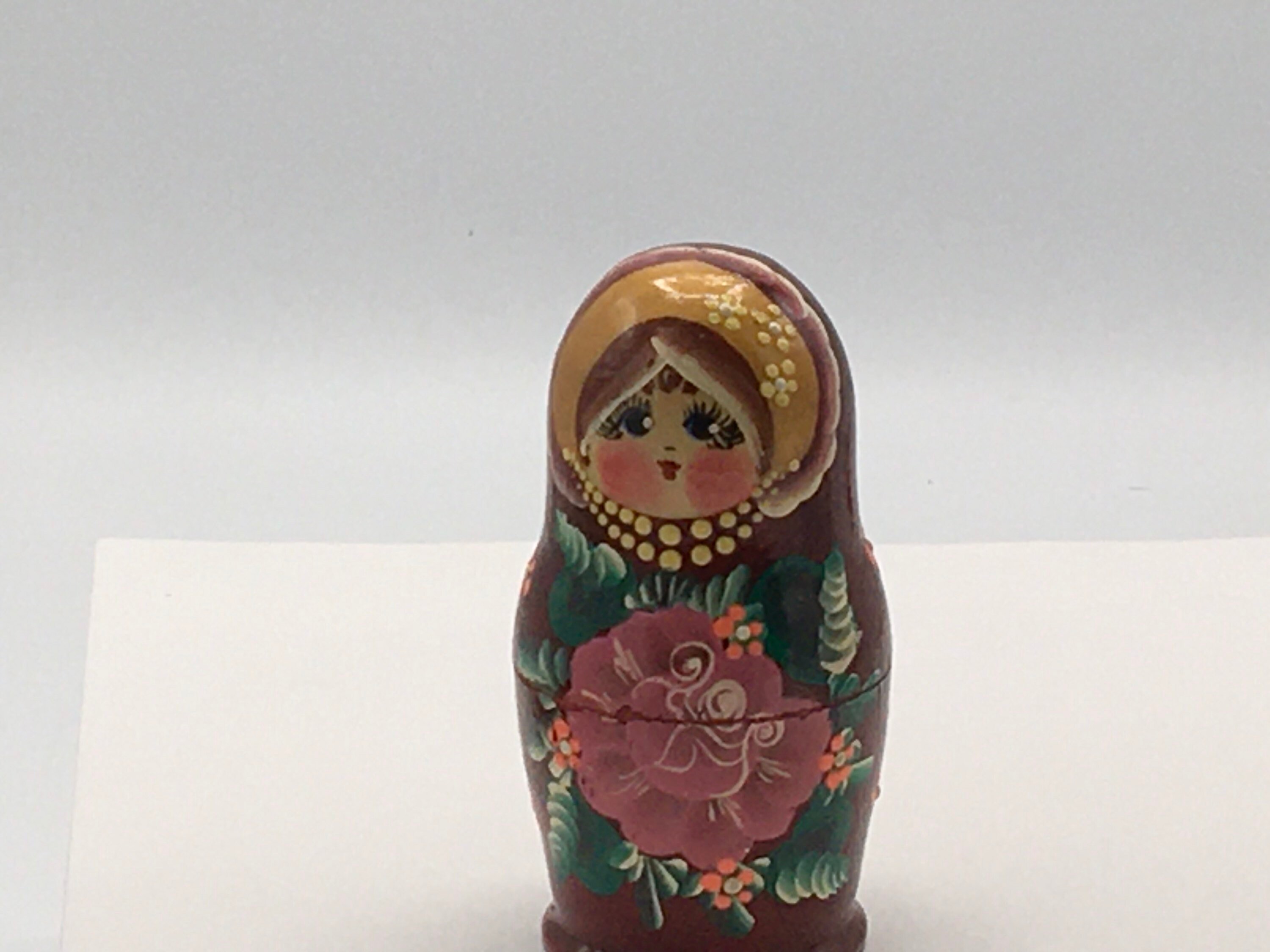 Vintage Nesting Doll With Flower Design, Set of 4. - Etsy