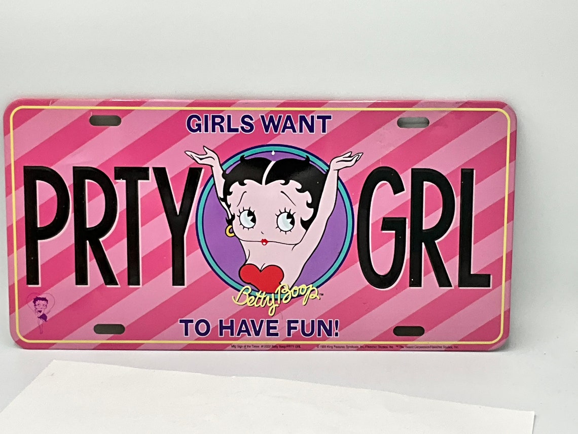 Gorgeous Collectible and Vintage Betty Boop Car Plate, Lice Plate, Prty ...