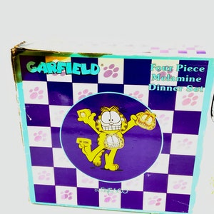 Vintage Garfield Four Pieces Melamine Dinner Set. New - Etsy