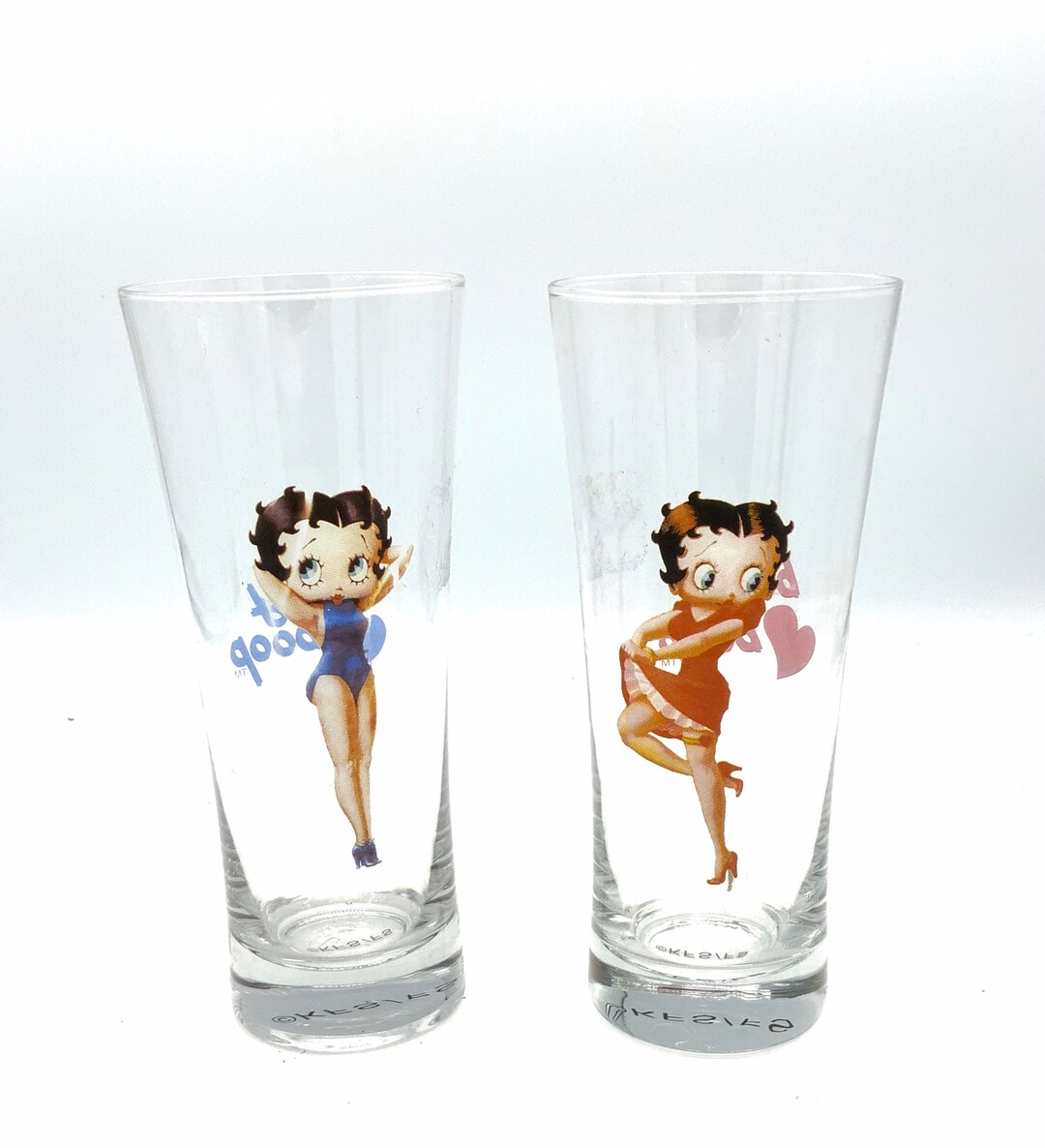 Gorgeous Collectible and Vintage Betty Boop Beer Glass, Blue or Red or ...
