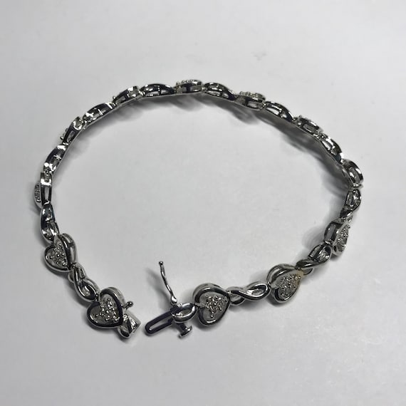 925 silver / Heart infinite love chain bracelet - Gem