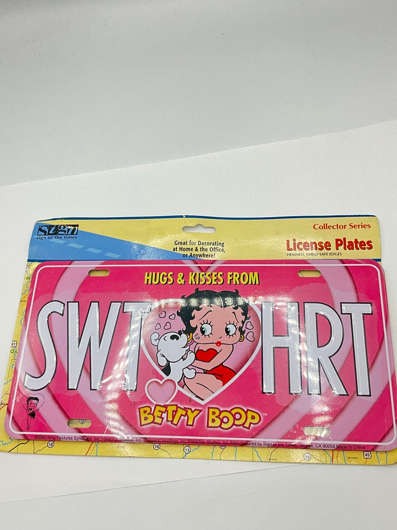 Gorgeous Collectible and Vintage Betty Boop Car Plate, Lice Plate, Swt ...